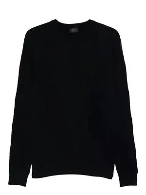 Brioni Ribbed Wool-cashmere Blend Sweater - Blue
