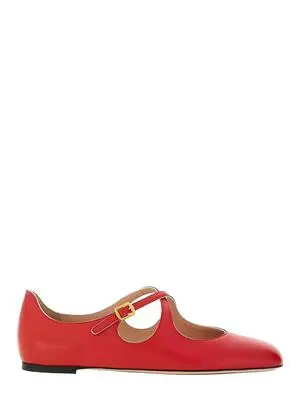 Bally Beliska Leather Ballet Flats - Red