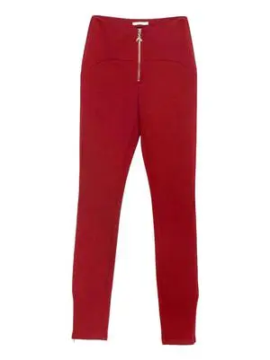 Patrizia Pepe Contour Zip-front Trousers - Red
