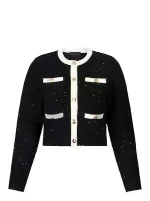 Liu Jo Buttoned Tweed Jacket - Black