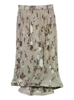 P.a.r.o.s.h Floral Print Pleated Skirt - Grey