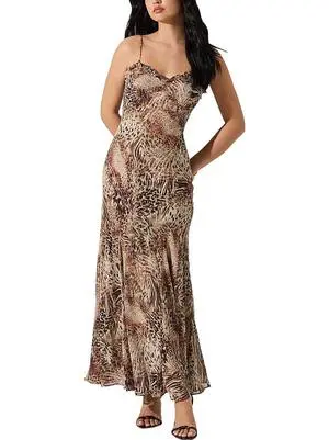 Astr The Label Maeryn Dress - Taupe Brown