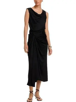 A.L.C. Dara Draped Dress Black