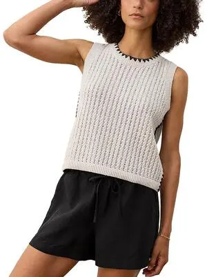 Marine Layer Clara Sleeveless Sweater Vest - Linen