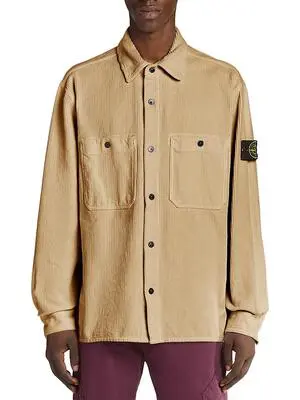 Stone Island Corduroy Snap Front Shirt Desert Sand