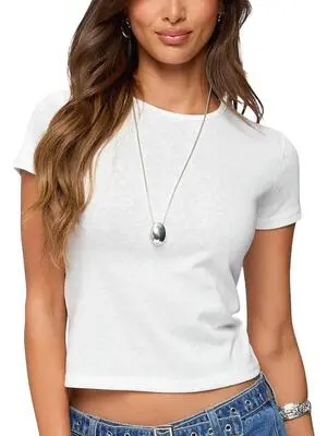 EDIKTED Semi Sheer T-shirt - White