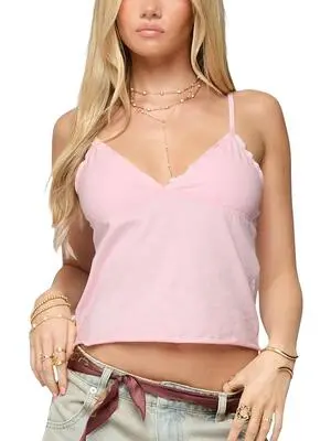 EDIKTED Glendon Babydoll Top - Light Pink
