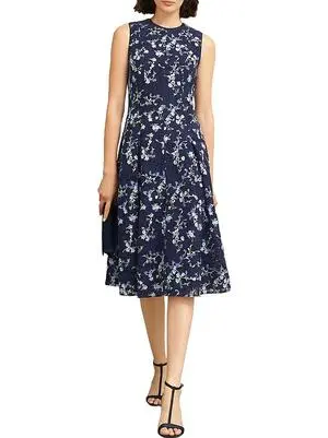HOBBS LONDON Ria Embroidered Midi Dress - Midnight Multi