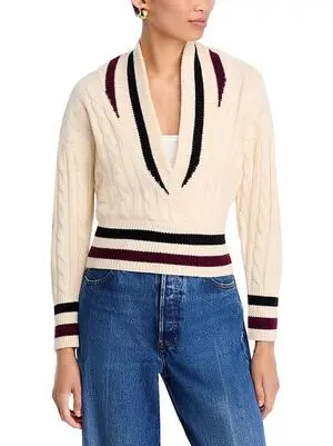 Steve Madden Contrast Stripe Sweater - Cream