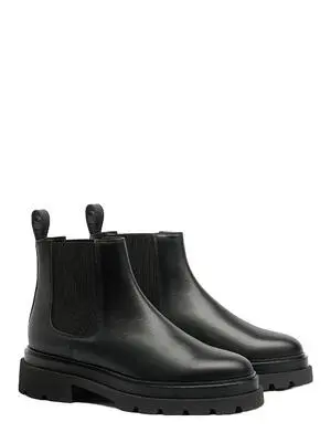 Santoni Leather Chelsea Boot - Black