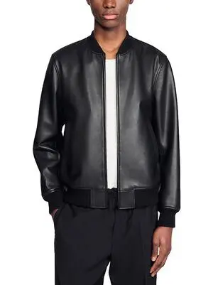 Sandro Leather Jacket - Black