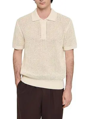 Sandro Cotton Polo Shirt - Butter Cream