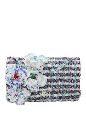 Chanel Tweed Floral Double Flap - Multi
