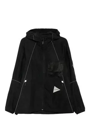 AND WANDER Mesh-pocket Hooded Jacket - Black