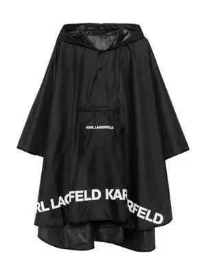 Karl Lagerfeld Logo-print Hooded Poncho - Black