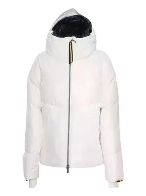 K-WAY Hooded Quilted Coat - White
