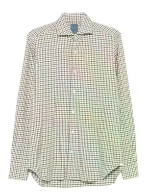 BARBA NAPOLI Checked Cotton Shirt - White