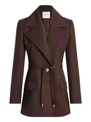 Patou Belted Single-breasted Jacket - Brown