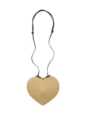 Alaïa Alaïa Le Coeur Raffia Shoulder Bag Neutrals