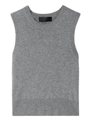 NILI LOTAN May Cropped Cashmere Tank Gray