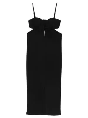 Patrizia Pepe Cut-out Twist-front Dress - Black