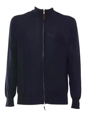 BALLANTYNE Zip-fastening Cotton Cardigan - Blue