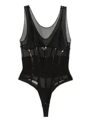Elisabetta Franchi Mesh Panelled Bodysuit - Black