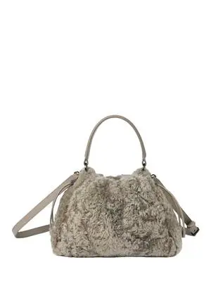 Brunello Cucinelli Shearling Tote Bag - Neutrals