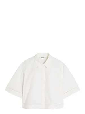 RÓHE Embroidered Cotton-poplin Shirt - White