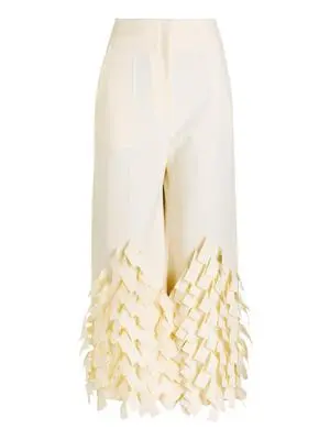 A.W.A.K.E. Mode Laser-cut Crepe Trousers - Ivory