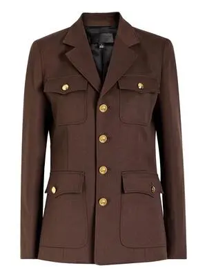 NILI LOTAN Nelson Wool Jacket - Brown