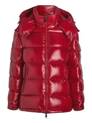 Moncler Maire Quilted Hooded Jacket Red Dark