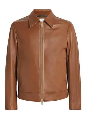 Paul Smith Leather Jacket - Brown
