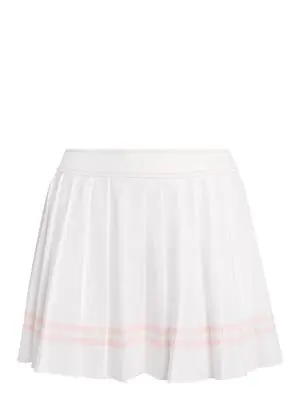 SPORTY & RICH Embroidered Vendome Script Pleated Mini Skort