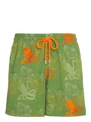 Vilebrequin Embroidered Octopus Mistral Swim Shorts - Green