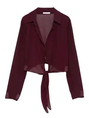 Patrizia Pepe Knot-detail Blouse - Purple