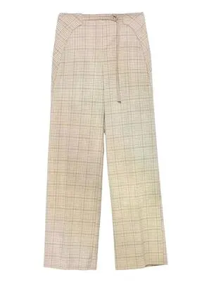 Patrizia Pepe Checked Trousers - Neutrals
