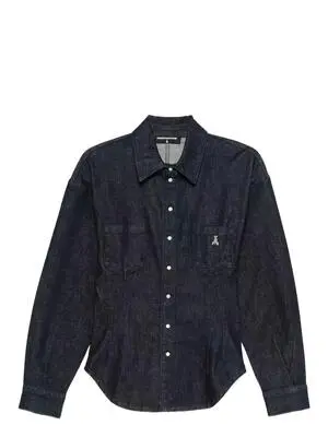 Patrizia Pepe Balloon-sleeve Denim Shirt - Blue