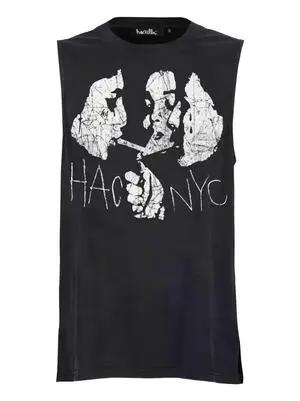 HACULLA. Graphic-print Sleeveless Tank Top - Black