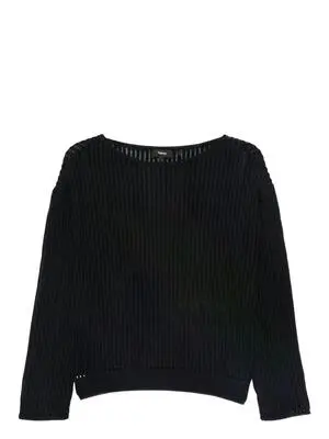 Theory Boat-neck Ribbed Sweater - Blue
