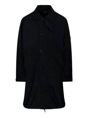C.P. COMPANY Button-fastening Coat With Lens Detail - Blue