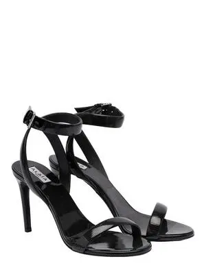 Alaïa Chain Trompe L'oeil Patent Leather Sandals - Black