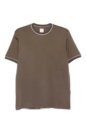 Eleventy Contrasting-trim T-shirt - Brown