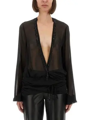 ATTICO Embroidered Georgette Blouse