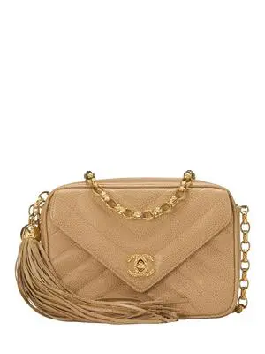 Chanel Chevron Envelope Bag - Beige