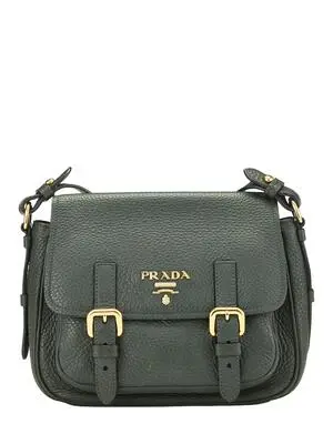 PRADA Vitello Daino Double Buckle Prada Messenger