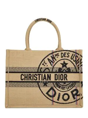 DIOR Embroidered Jute Book Tote