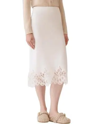Fabiana Filippi Lace Trim Skirt - Natural