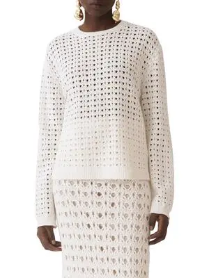 Fabiana Filippi Crochet Knit Sweater - Natural