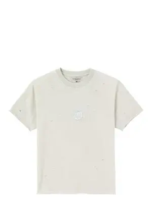 UNTITLED ARTWORKS Distressed-effect Logo-patch T-shirt - Neutrals